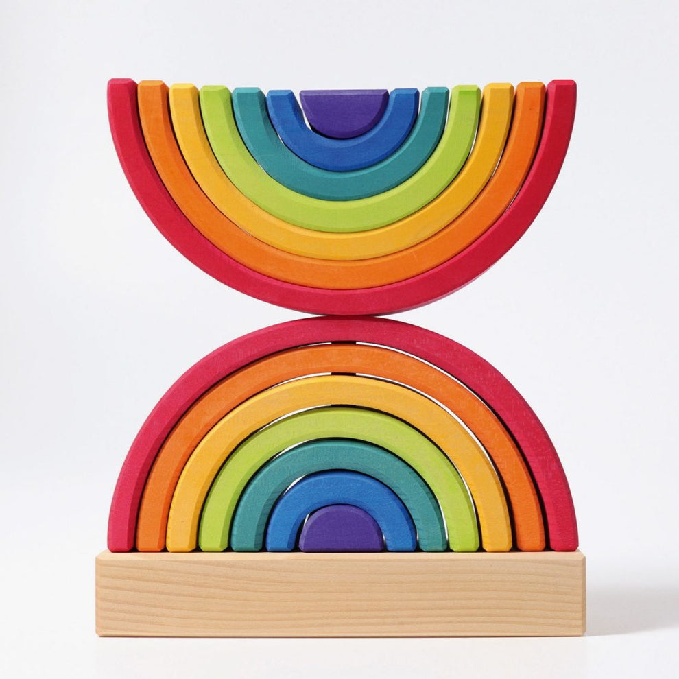Grimms Double Rainbow Stacker – Lyrebird - Steiner Inspired products